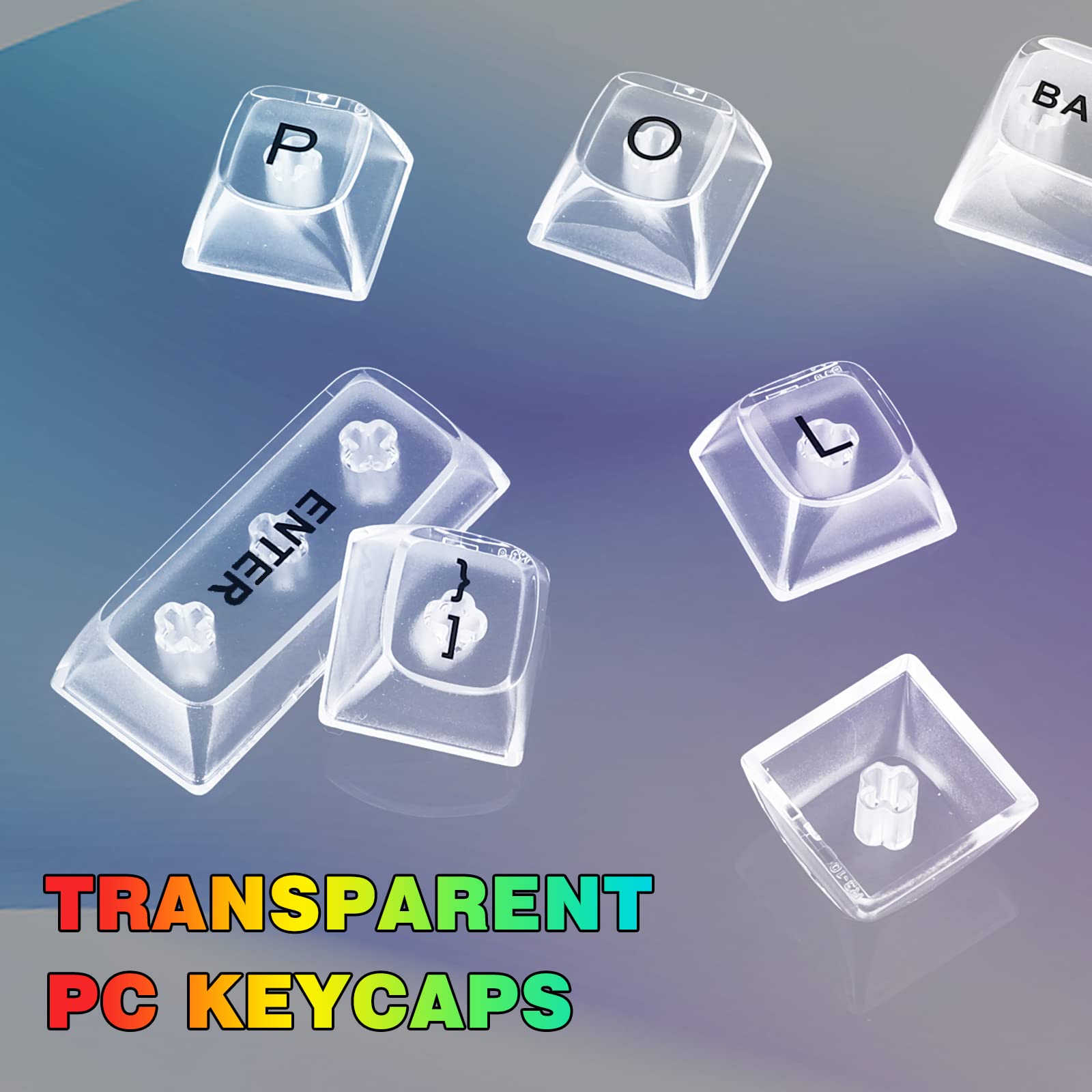 CHICHEN Mechanical Gaming Keyboard,Cool RGB Backlit Compact 82 Clear Keycaps,Hot Swappable 80% Keyboard with Ice Switch,Wired Transparent Keyboard for Windows/Mac (Transparent White)