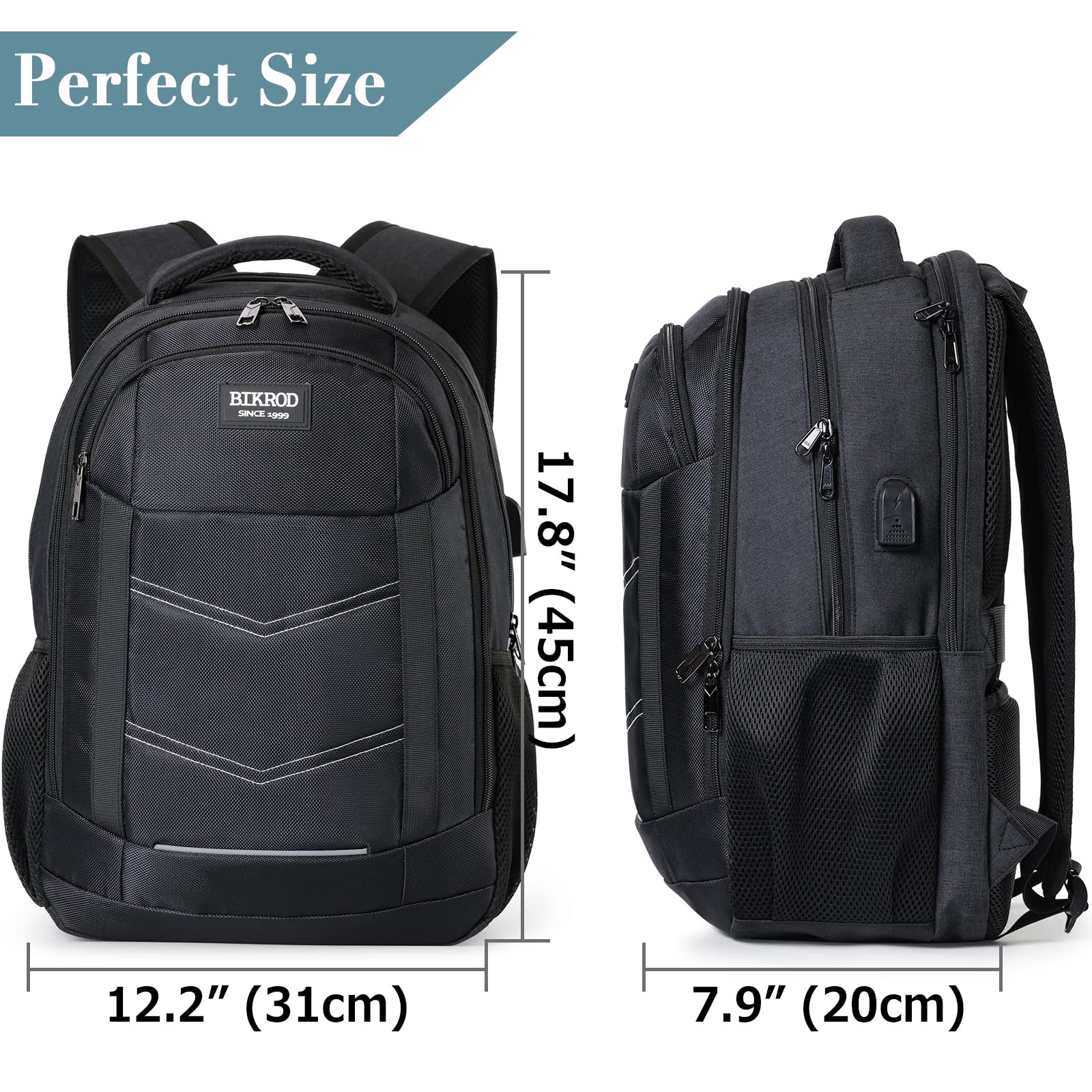 BIKROD L22 15.6 Inch LAPTOP backpack, Black, 17.3 inch, Classic
