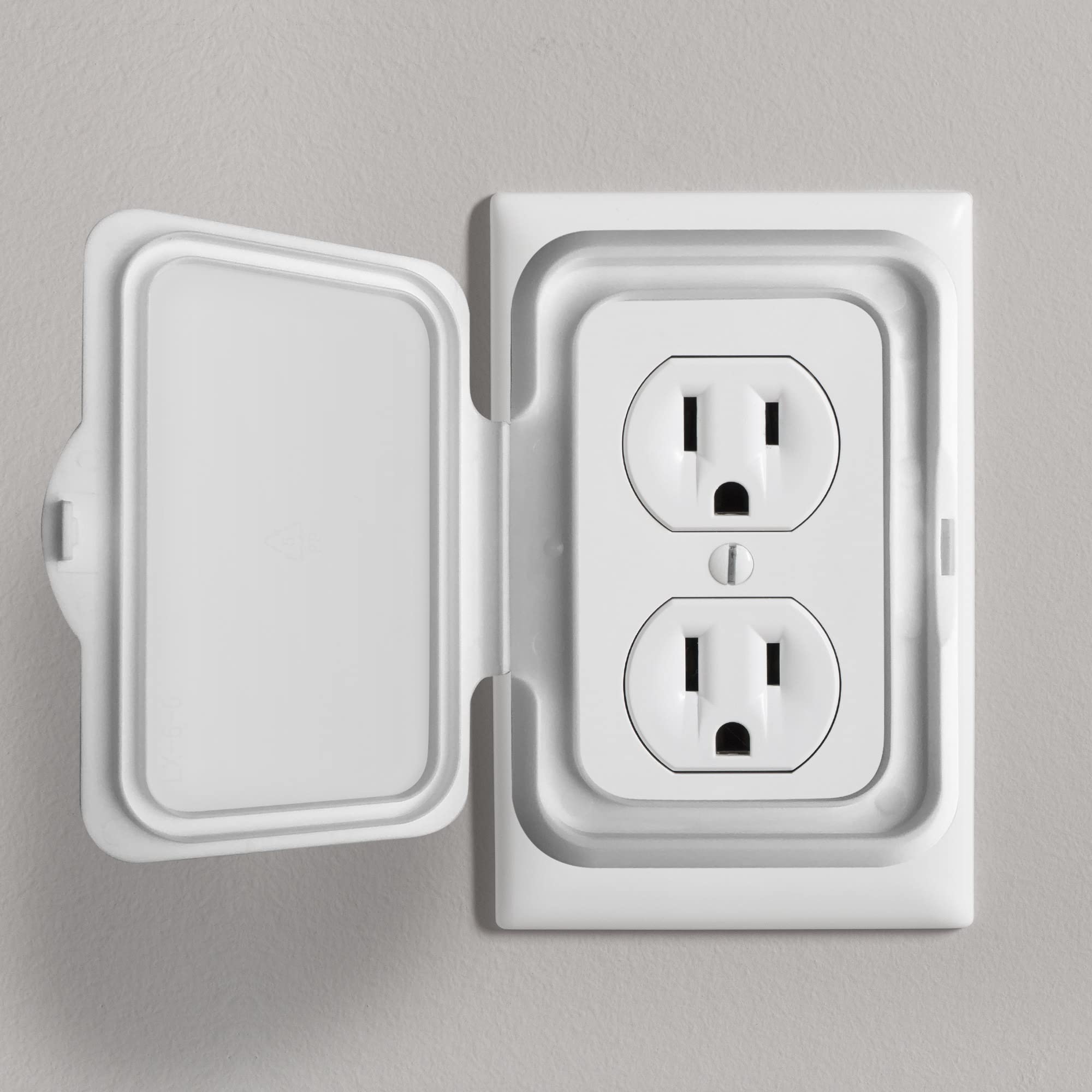 BLOCSOC Outlet Cover - 6 Pack - for Baby Proofing & Child Safety - No Choking Hazard - Easy Install (White, 6)