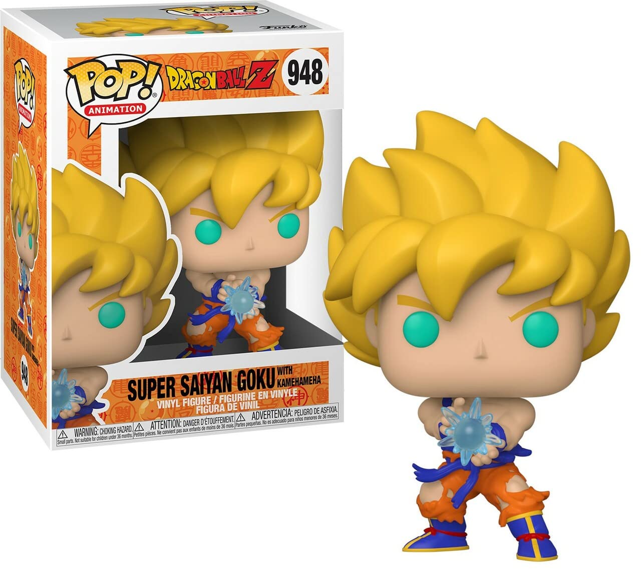 POP Dragon Ball Z - Super Saiyan Goku with Kamehameha Wave Funko Pop! Vinyl Figure (Bundled with Compatible Pop Box Protector Case), Multicolored, 3.75 inches