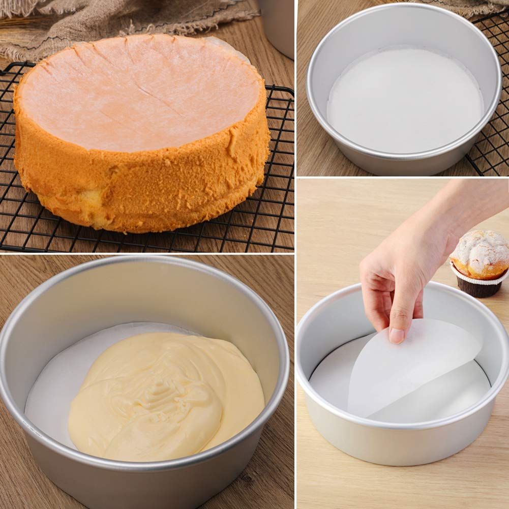 Baking Parchment Circles, Set of 100, 9 Inch Non Stick Round Parchment Paper for Springform Cake Tin, Toaster Oven, Microwave and so on