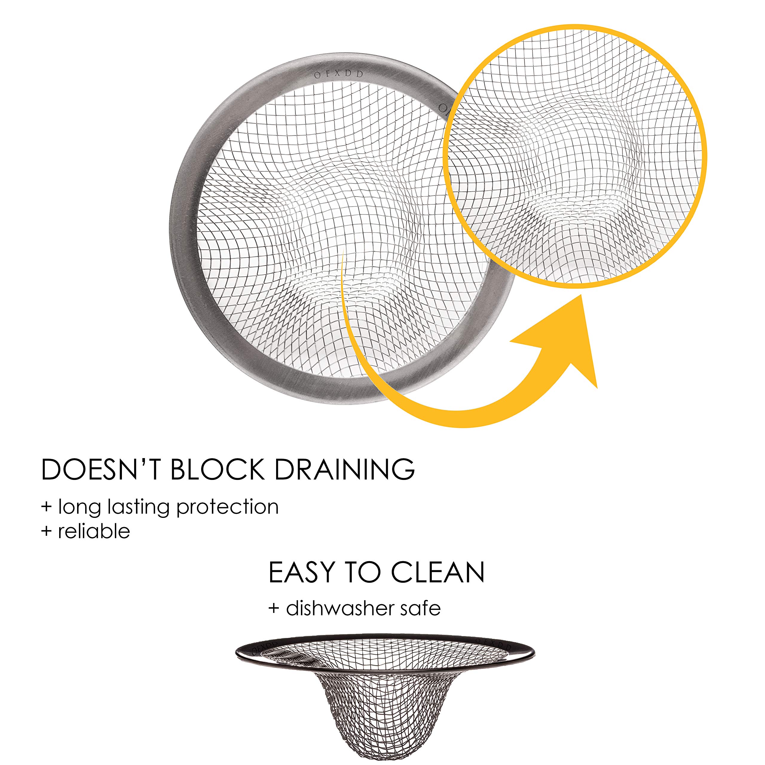 Hair Drain Catcher, Tub Kitchen Sink Drain Strainer, Small Drain Protector 3", Drain Protector Hair Catcher Mesh, Bath Drain Cover (Pack of 3)