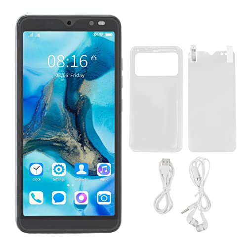 GOWENIC M12 Uitra 5.45in HD Screen Smartphone, 512MB RAM 4GB ROM Dual Sim Cell Phone, Face Recognition Dual SIM Dual Standby Mobile Phone, Built in 2200mah Lithium Battery, for Android 6 (Gray)