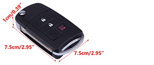 beler 3 Buttons Remodel Remote Flip Folding Key Shell Case Cover Fit For Toyota RAV4