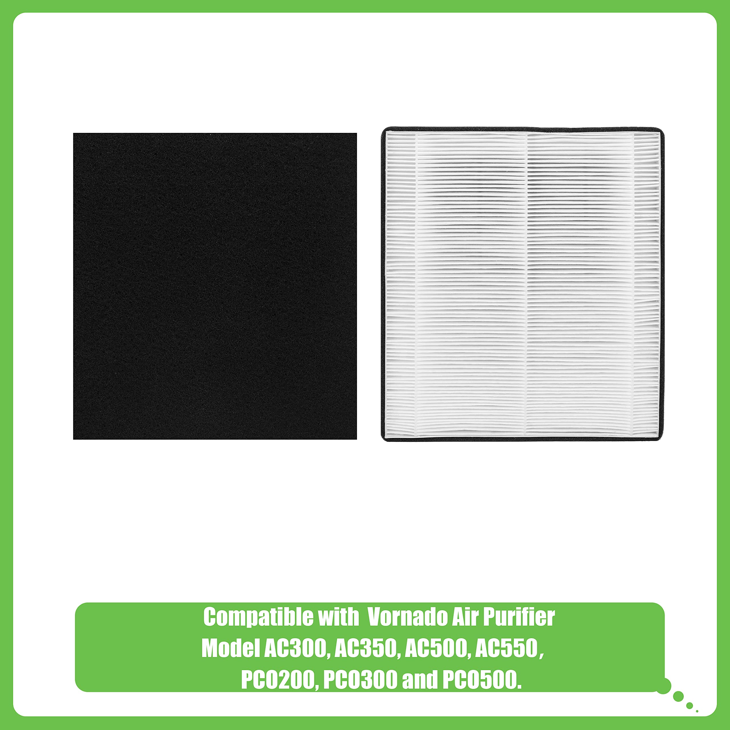 Hichoryer MD1-0022 Replacement Filter, Compatible with Vornado Air Purifier Models AC300, AC350, AC500, AC550, PCO200, PCO300 and PCO500, 1 HEPA Filter MD1-002 + 4 Pre-Filter MD1-0023