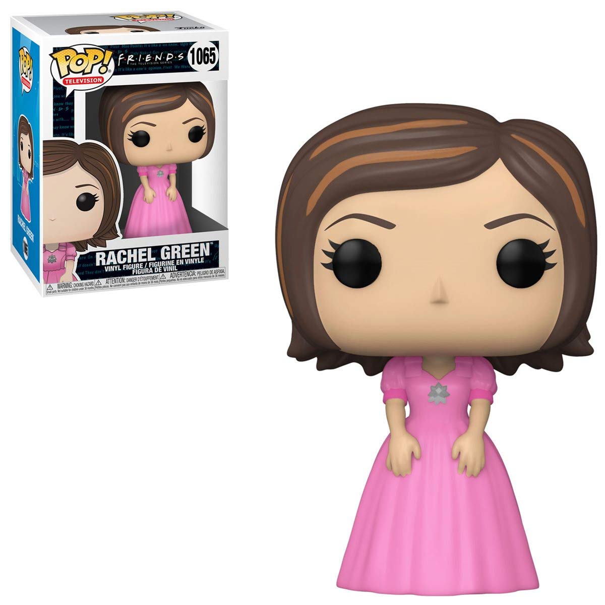POP TV: Friends - Rachel Green in Pink Dress Funko Vinyl Figure (Bundled with Compatible Box Protector Case), Multicolored, 3.75 inches