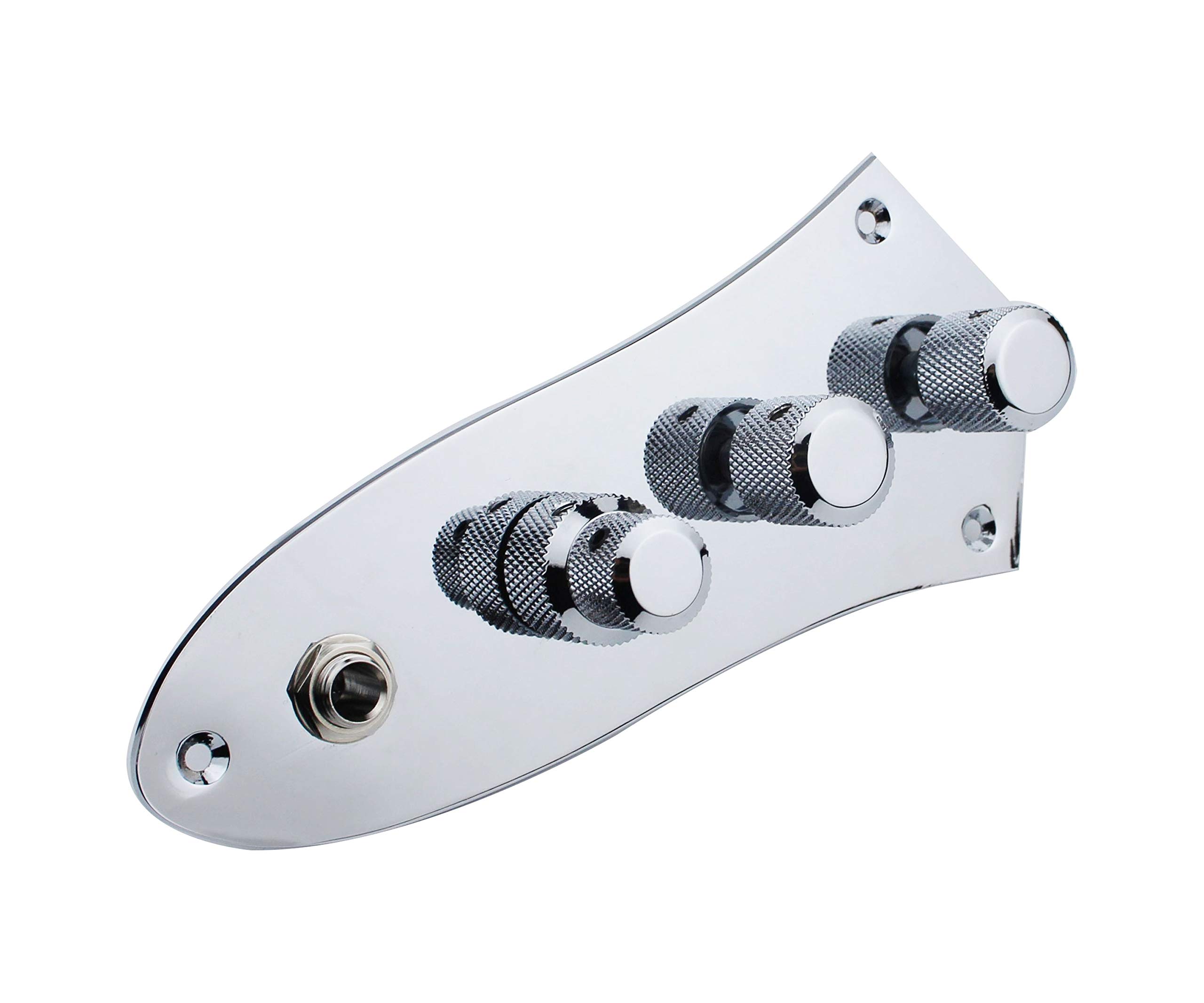 Guyker 2-Band Preamp/Tone Control with Adjustable Gain for JB Bass (with Jazz Bass Control Plate, Dome Control Knobs and Stacked Knob)