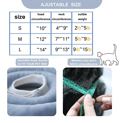 Docutca Soft Cat Cone Collar, Cat Recovery Collar, Cute Donut Cat Cone Alternative After Surgery with Adjustable Neck Strap,Comfy Pet Pillow Cone for Small Dog, Kitten