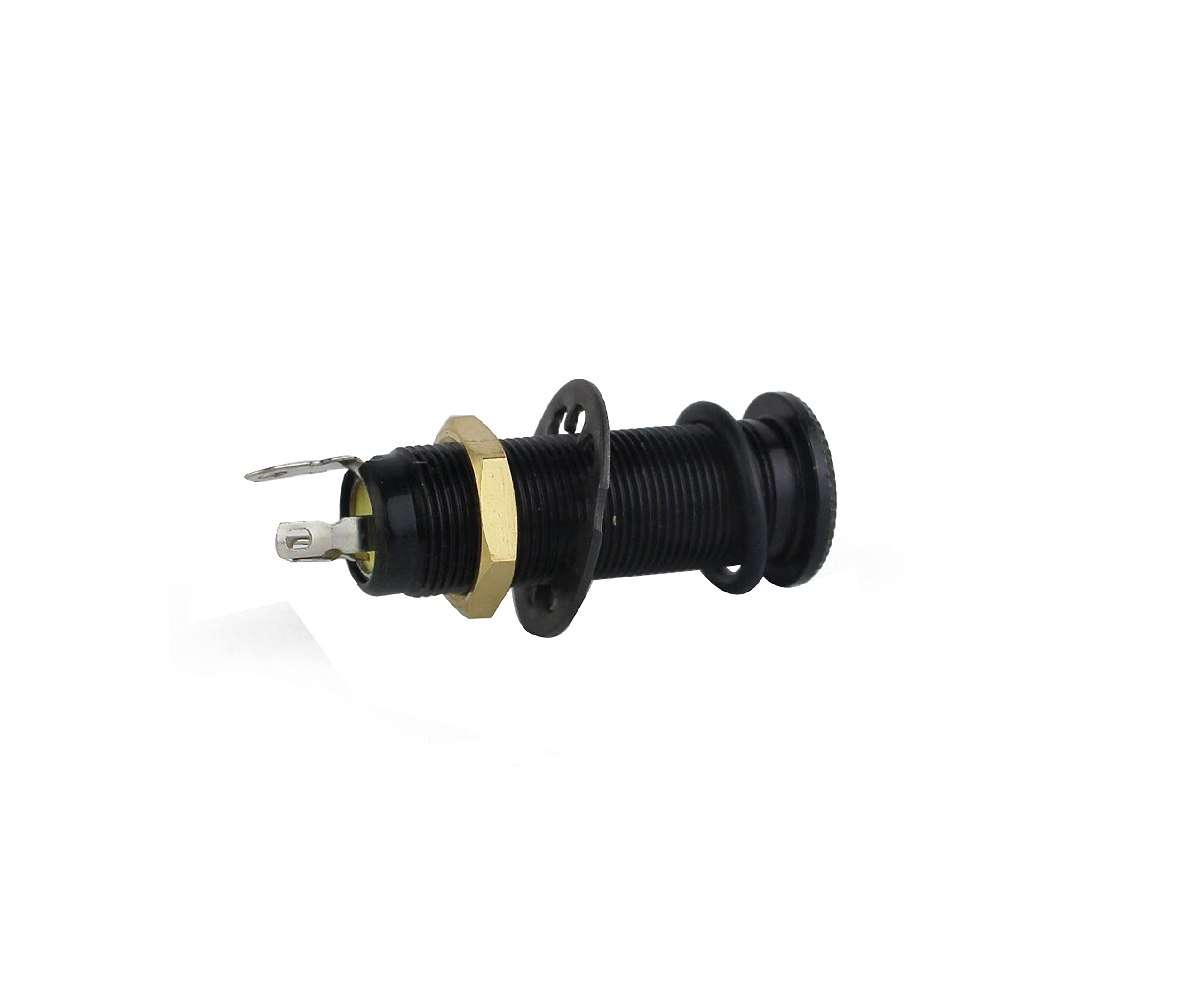Guyker Stereo Long Threaded Output Jack - Barrel Cylinder Input Output Jacks Plug Sockets 6.35mm for Electric Guitar Bass (1 Piece, Chrome)