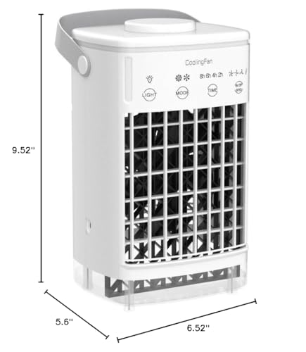 Portable Air Fan, Evaporative Air Cooler with 7 Color Light, Fans that Blow Cold Air, Personal Air Conditioner Fan for Room Office Table