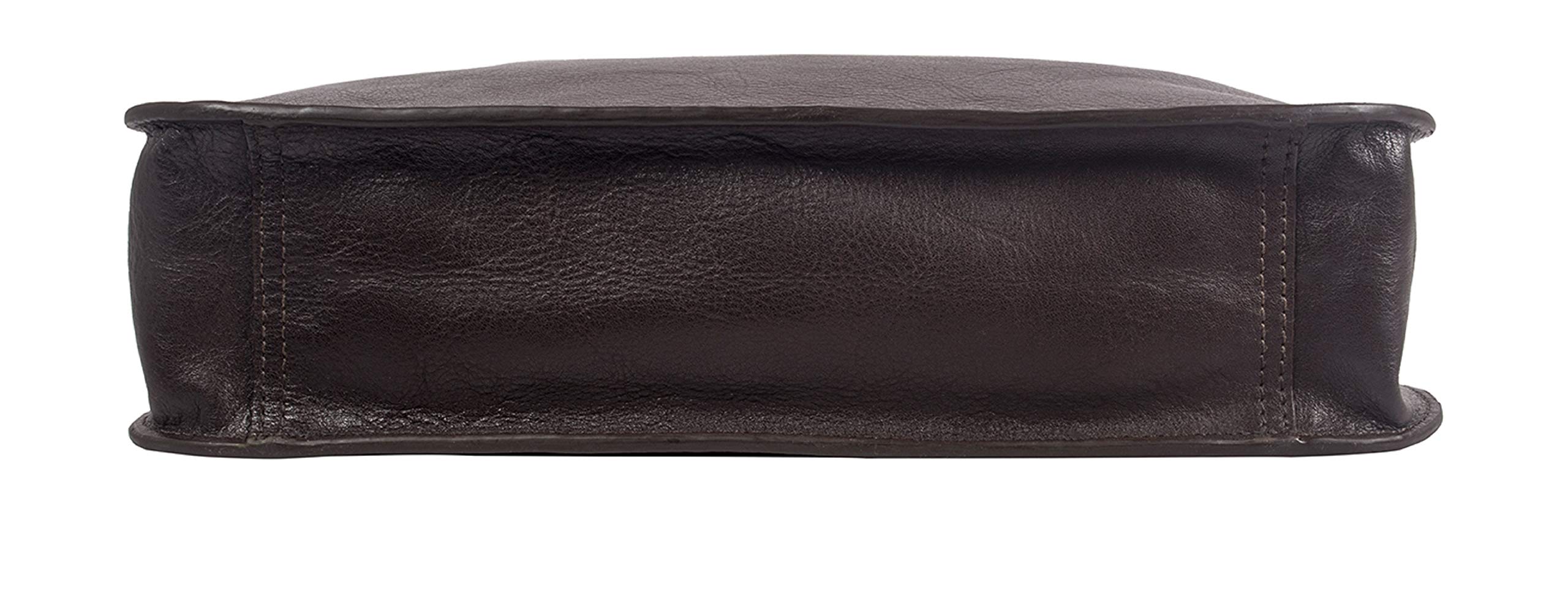Hidesign Vegetable Tanned Leather Carmel Medium Crossbody Bag I Shoulder Sling Bag for Women - Size (L x W x H - 14 x 2.8 x 12), Black