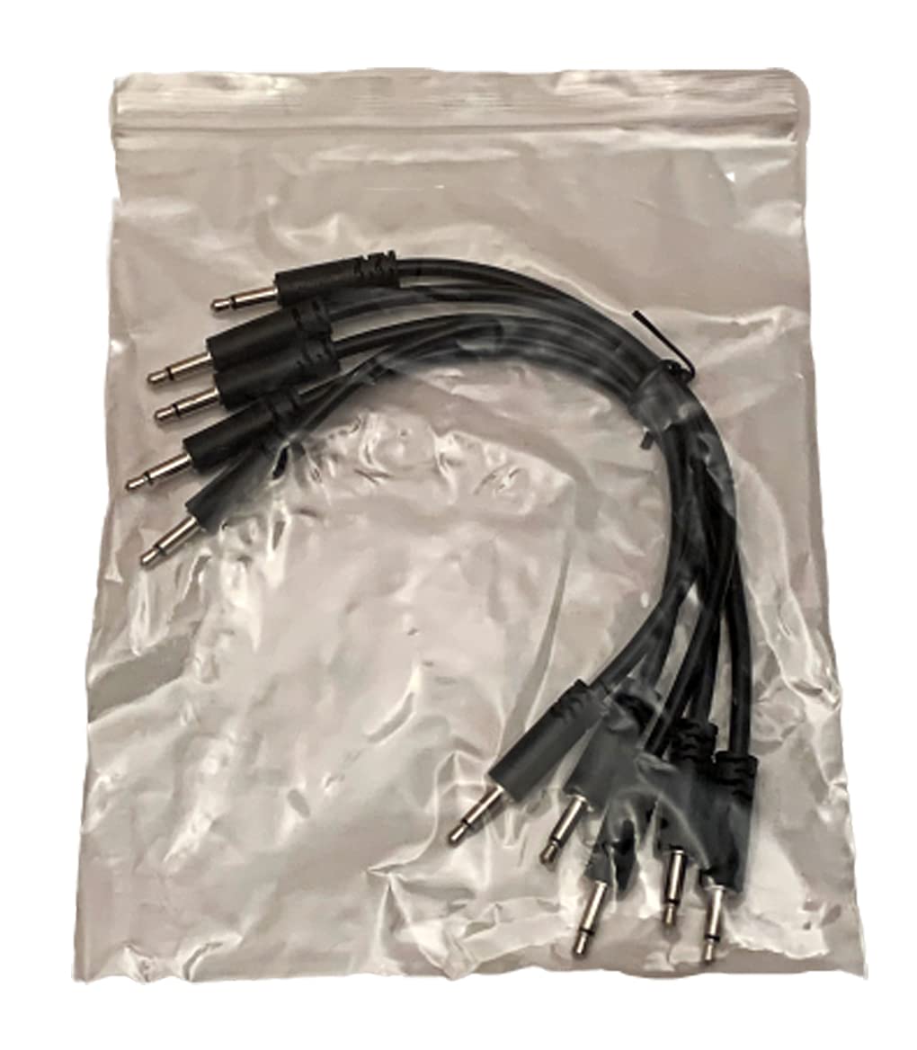 Luigis Modular Supply Spaghetti Eurorack Patch Cables - Package of 5 Black Cables, 6 (15 cm)