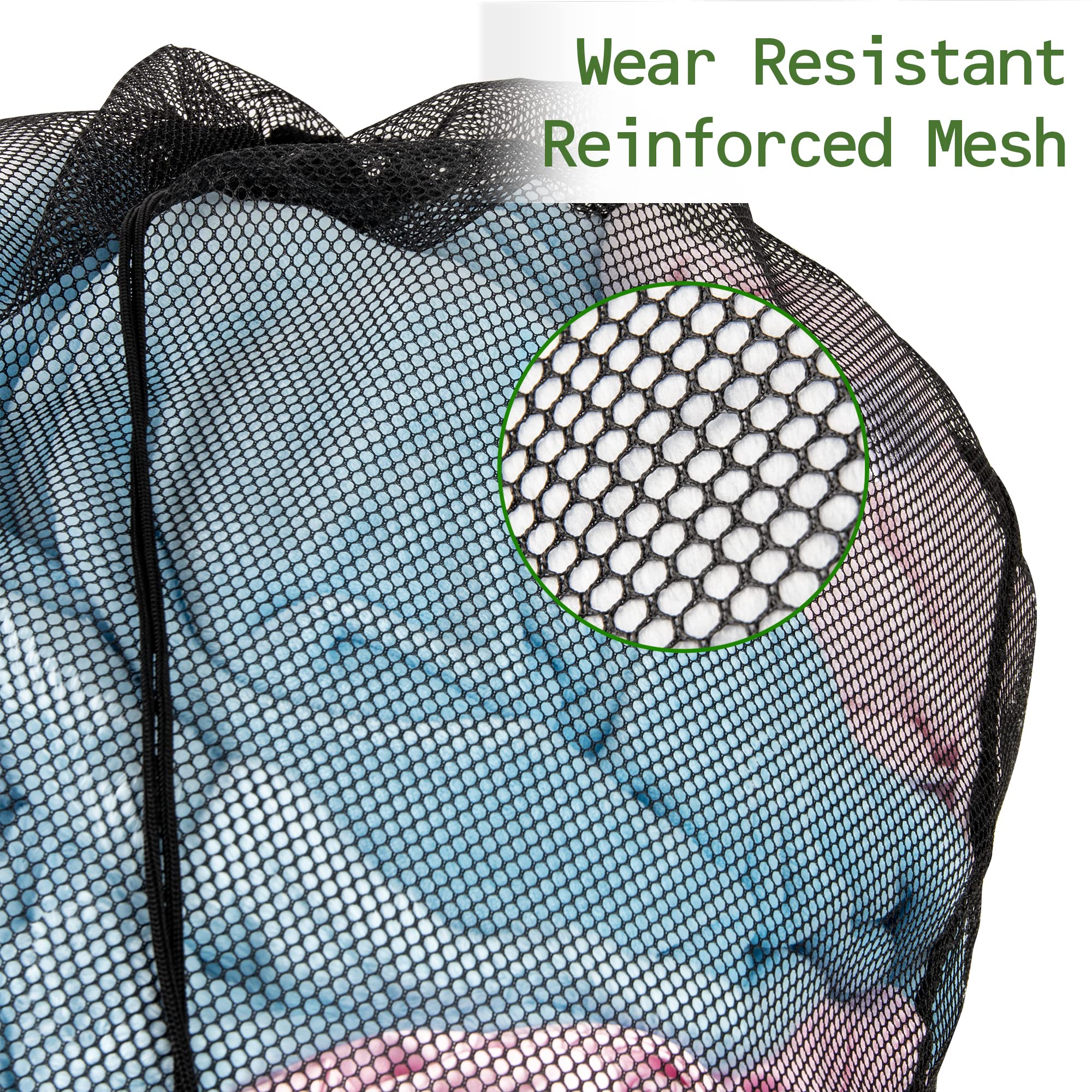 Mesh Laundry Backpack Bag Heavy Duty Extra Large Laundry Backpack with Strap for College Dorm, Travel, Apartment