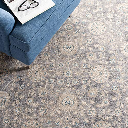 SAFAVIEH Sofia Collection Area Rug - 8' x 10', Light Grey & Beige, Vintage Oriental Distressed Design, Non-Shedding & Easy Care, Ideal for High Traffic Areas in Living Room, Bedroom (SOF330B)