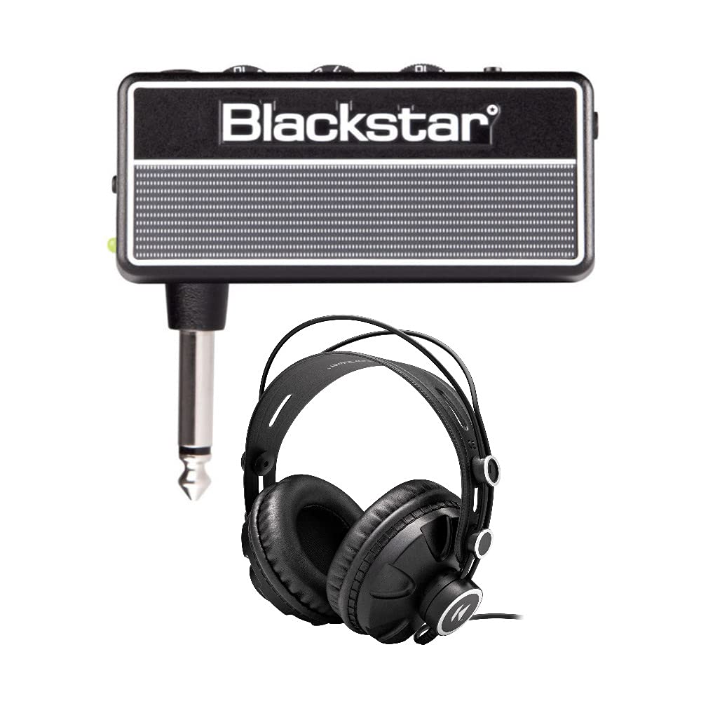 Blackstar amPlug2 FLY Guitar Headphone Amplifier Bundle with Closed-Back Studio Monitor Headphones (2 Items)