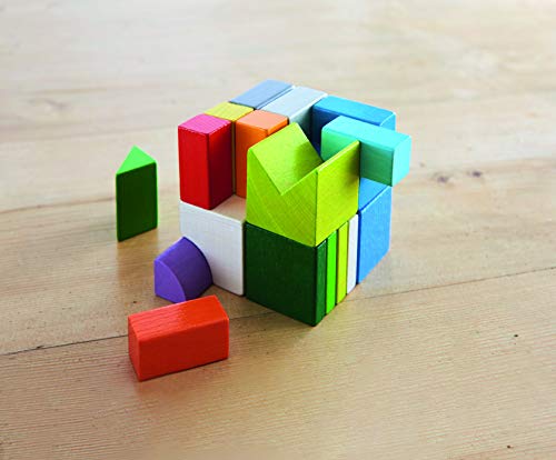 HABA Chromatix Wooden Blocks - 19 Piece Building Block Set - for Children Ages 3+
