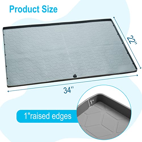 Cibeat 34x22 Under Sink Mat, 34"x22", Grey