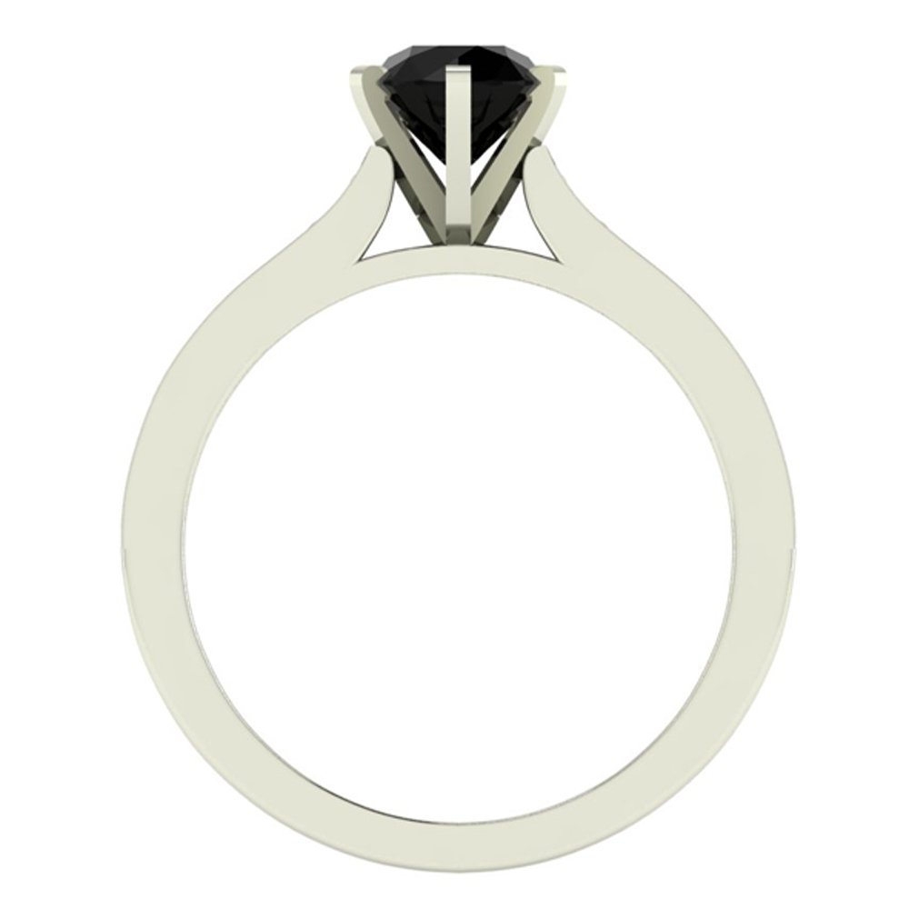 Black Diamond engagement rings for women 3/4 carat tw 14K White Gold Finish Size 5