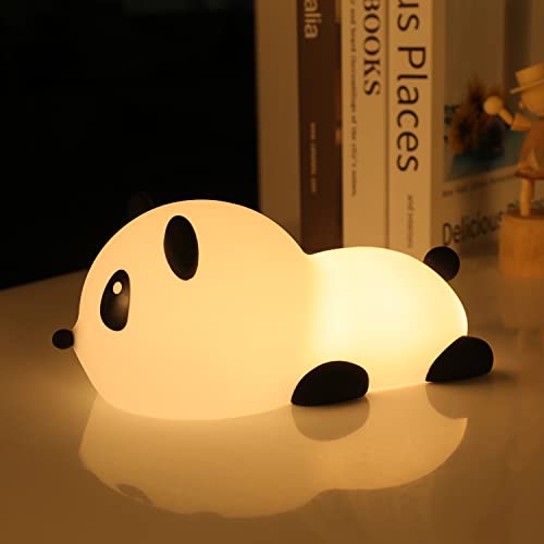 SALUOKE Nursery Night Light 7-Color: Silicone Squishy NightLights for Kids with USB Rechargeable Cute Baby Light Decorative Room Lamp - Gifts for Children Toddler