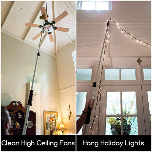 DOCAZOO DocaPole 30 ft Reach, 6 to 24 ft Telescoping Extension Pole | Multi-Purpose for Hanging Light Bulb Changer, Paint Roller, Duster, Window/Gutter Cleaning