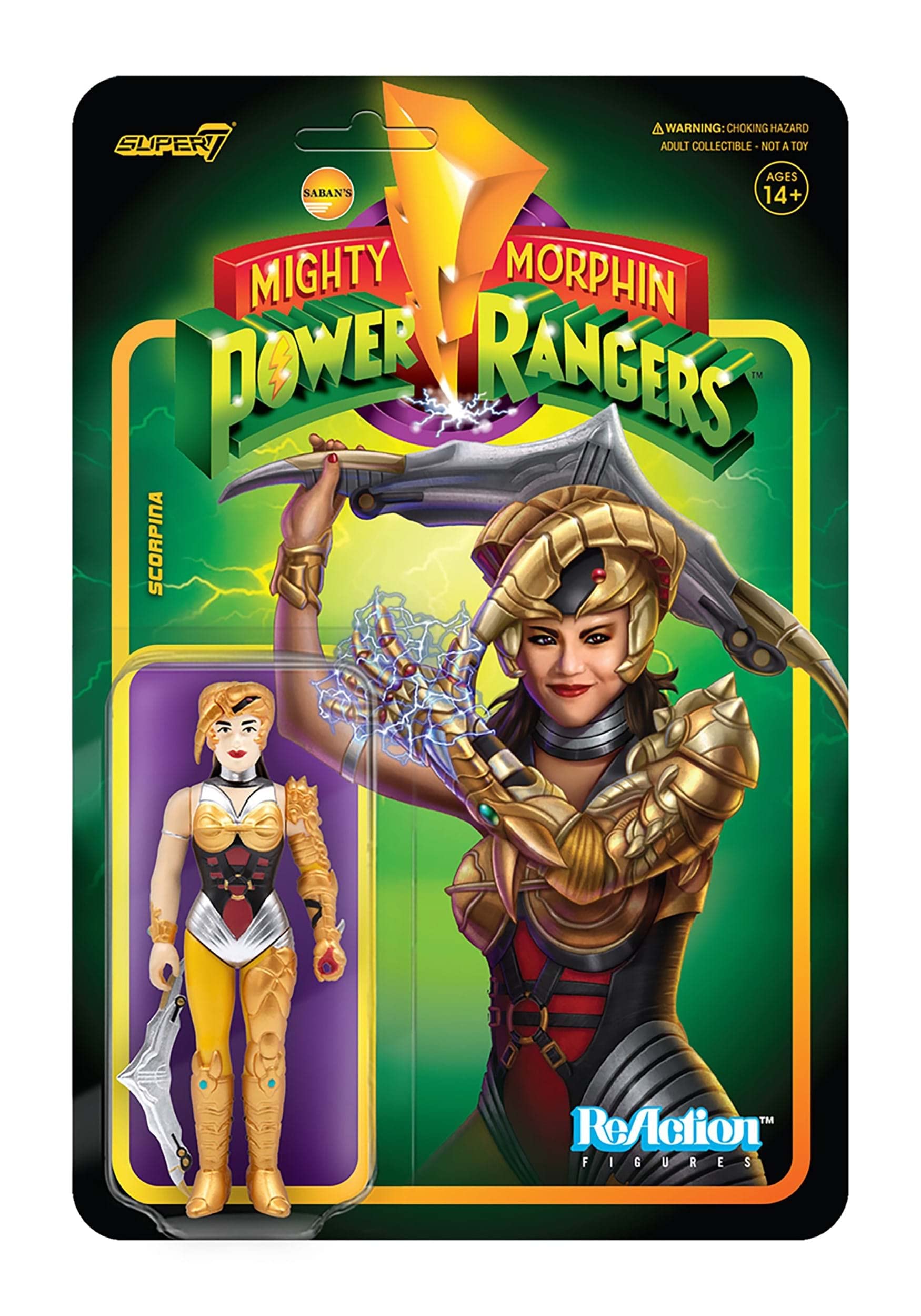 Super7 Mighty Morphin Power Rangers Scorpina 3.75 in Reaction Figure