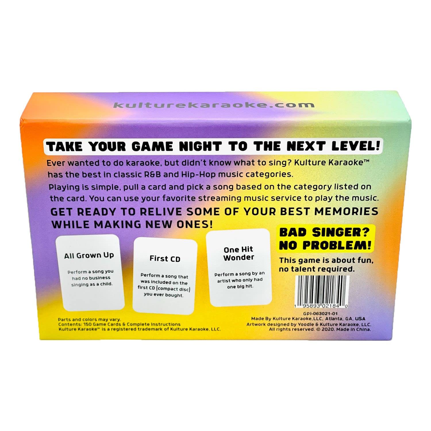 Kulture Karoke: Kulture Karoke, Help your game or karoke night with these cards to give you song ideas and fun categories for 2+ players, Ages 14+