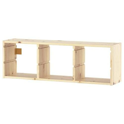 TROFAST Kid Wall Storage Cabinet 36x12 Solid Pine Toddler Room Chest Bin