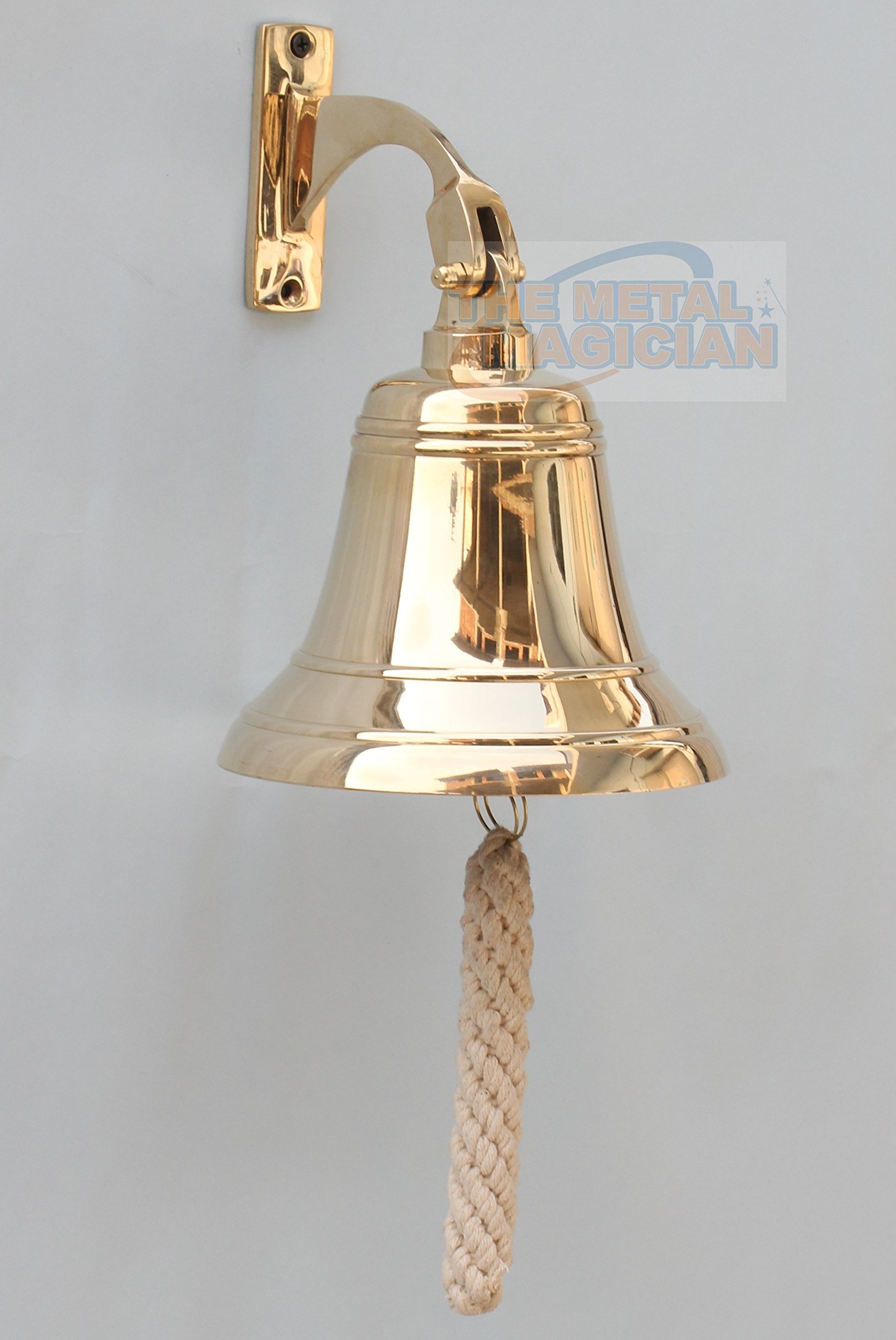 Brass Ship Bell Polished Nautical, Heavy Duty Polished Brass Bell, Brass Maritime Duty Watch Ships Bell by The Metal Magician