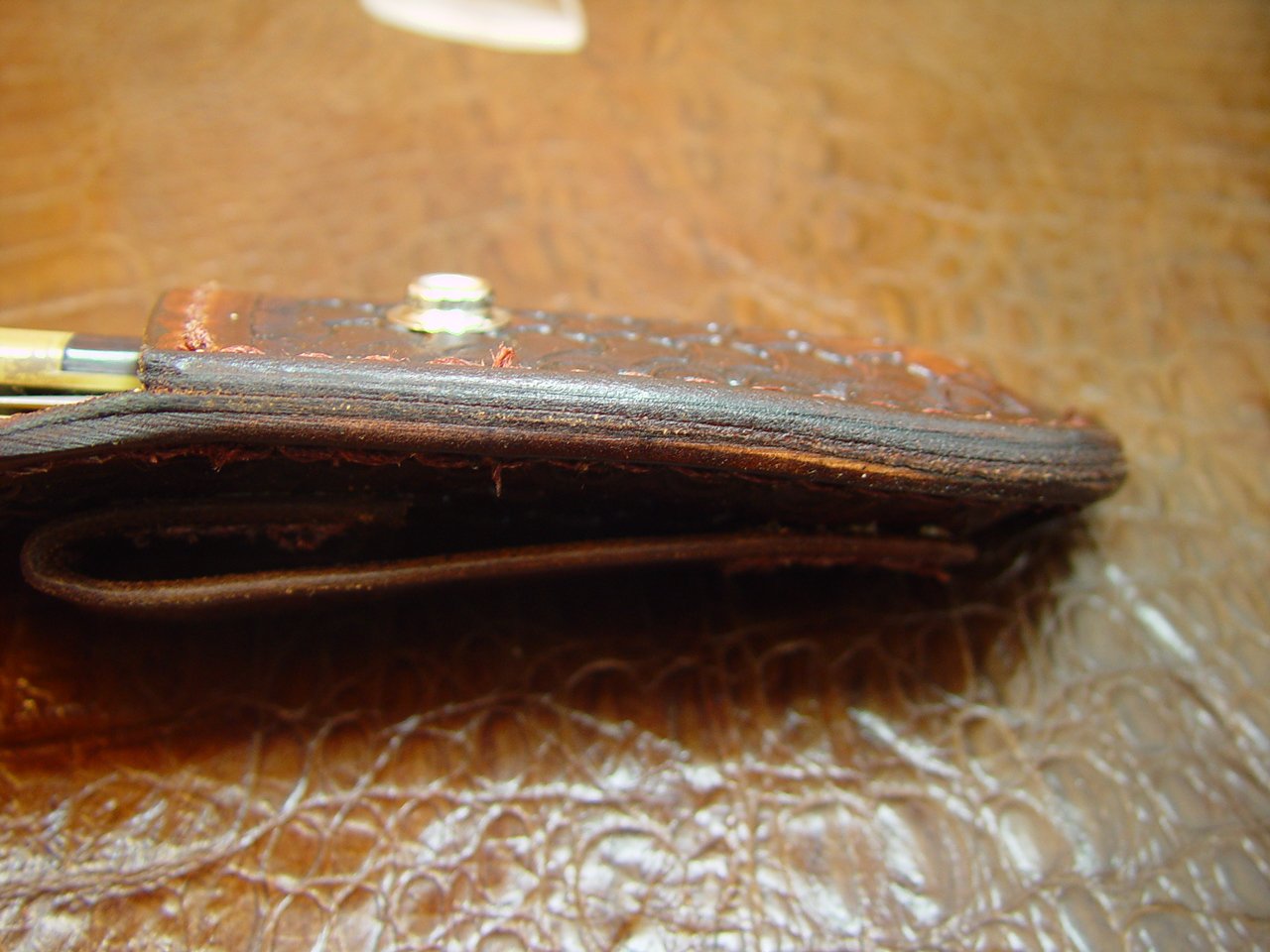 Custom Made Buck 110 Knife Sheath is lined with Soft Suede to Protect You Finer Knives.