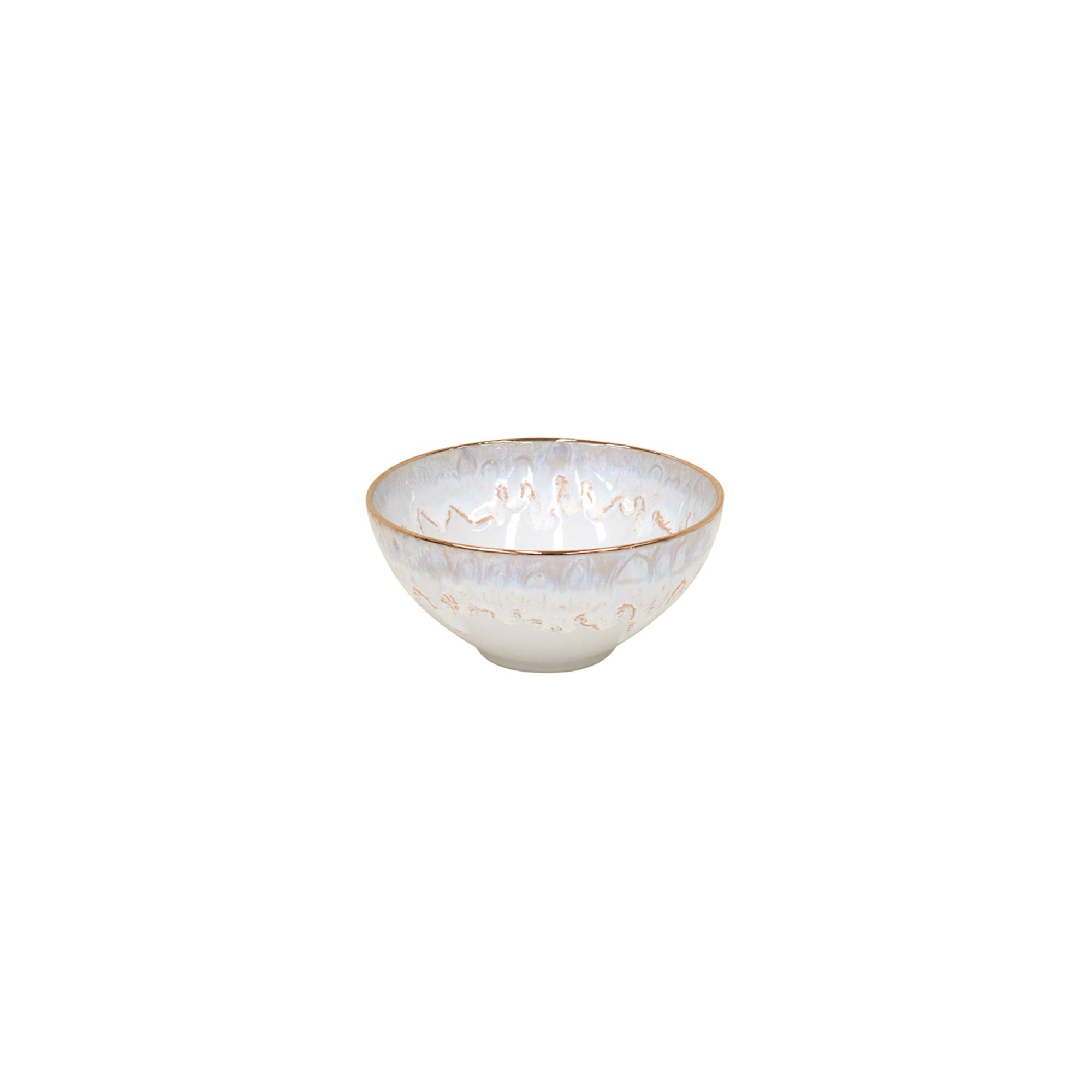 Casafina Ceramic Stoneware 22 oz. Soup & Cereal Bowl - Taormina Collection, White & Gold | Hand-Painted 18-Karat Gold Rim Dinnerware | Food Safe Glazing | Restaurant Quality Tableware