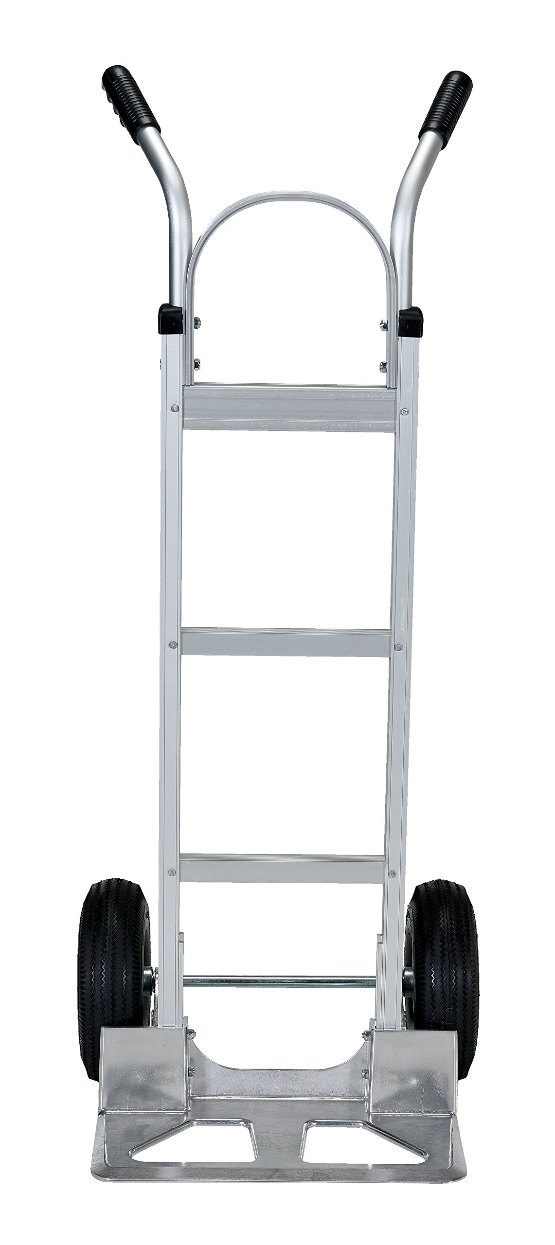 Vestil DHHT-500A Aluminum Hand Truck with Dual Handle, Pneumatic Wheels, 500 lbS Load Capacity, 49" Height x 20-1/4" Width x 18" Depth