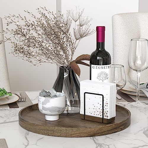 Napkin Holder for Table, Paper Napkins Holder Table Dispenser for Farmhouse Kitchen & Modern Decor Bamboo Table Dining Napkins Holders (Brown)