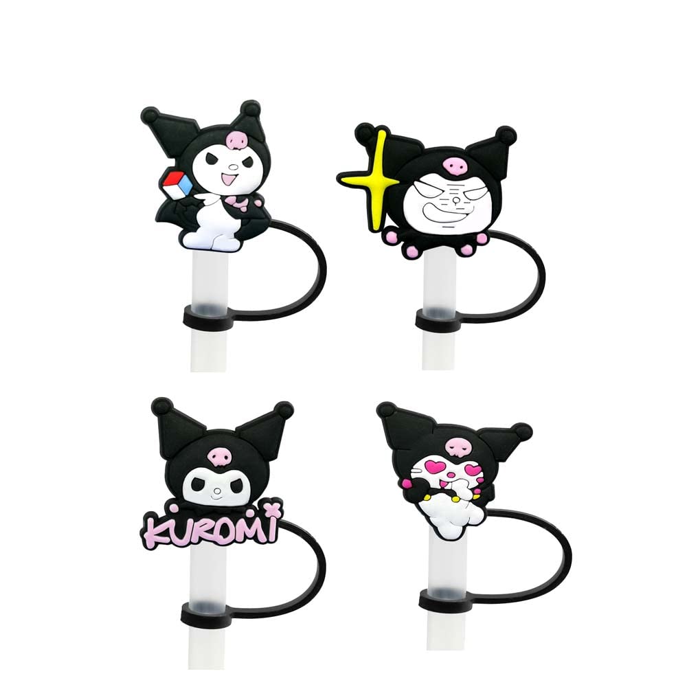 Cute Cartoon Kids Straw Tips Covers,Food Grade Reusable Silicone Straw Tip,funny Straw Covers Cap Plugs,Anti-dust Soft Straw Toppers Drinking Straw Tips Lids for 6-10 mm