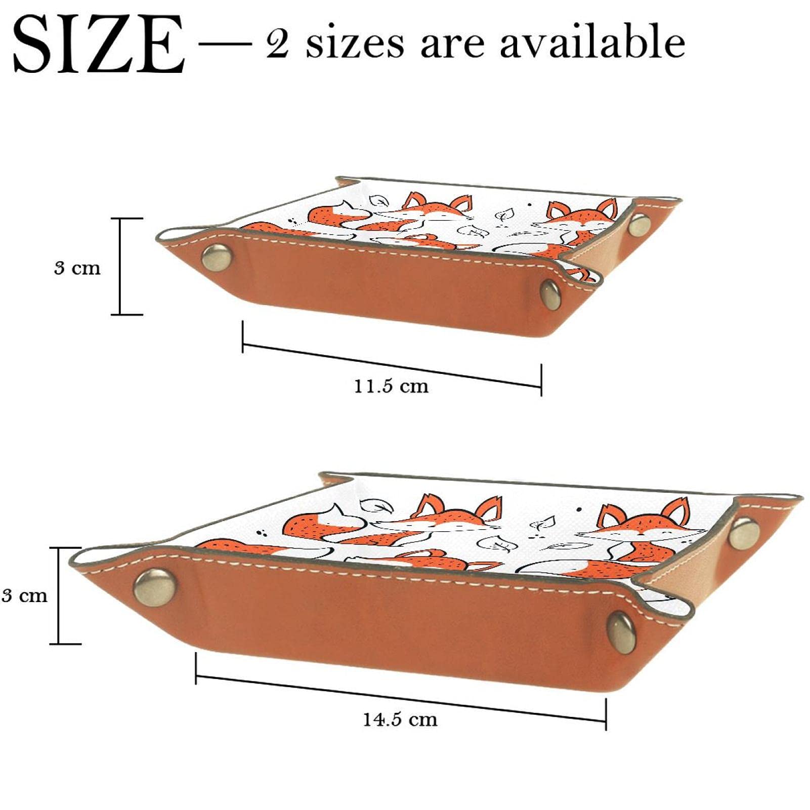 Lagerery Dice Tray Fox Dice Rolling Tray Holder Storage Box for RPG DND Table Games Double Sided Folding Thick PU Leather 16x16cm