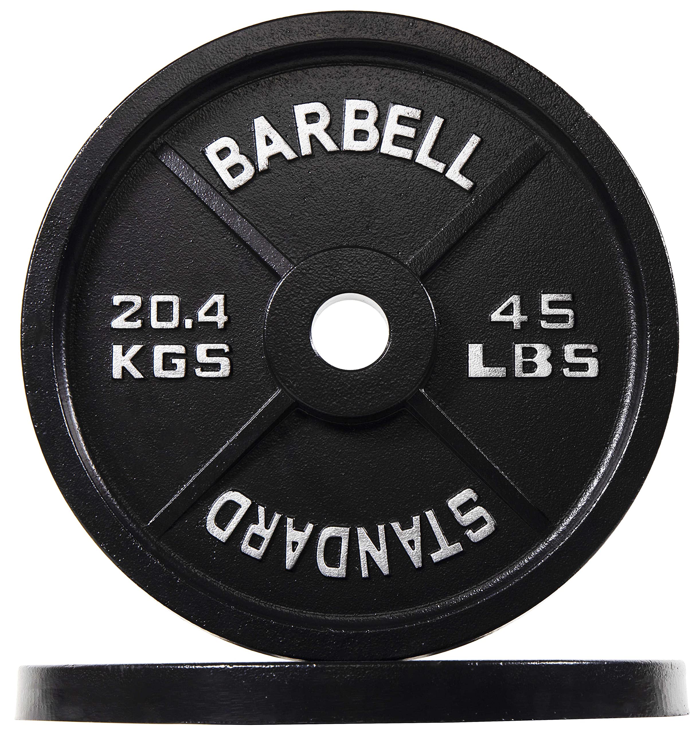 BalanceFrom Powergainz Olympic 2-Inch Cast Iron Plate Weight Plate for Strength Training and Weightlifting, Black POG-2INSTD-45X2