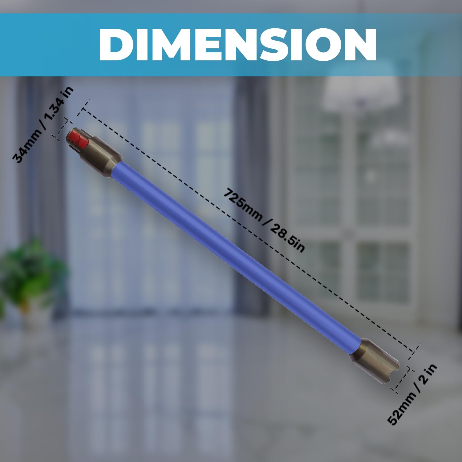 Braumers Quick-Release Wand - Extension Tube Compatible with Dyson V7, V8, V10, V11, V15 Cordless Vacuums - Premium Replacement Part (Purple)