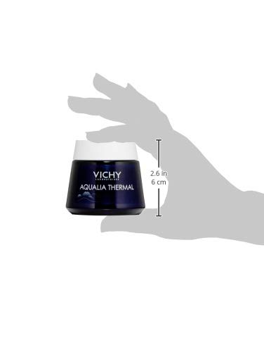 Vichy Aqualia Thermal Spa Face Night Cream and Overnight Mask with Hyaluronic Acid, Moisturizer for Face and Neck, Moisturizing Night Time Anti Wrinkle Cream, Light Scent, Paraben Free