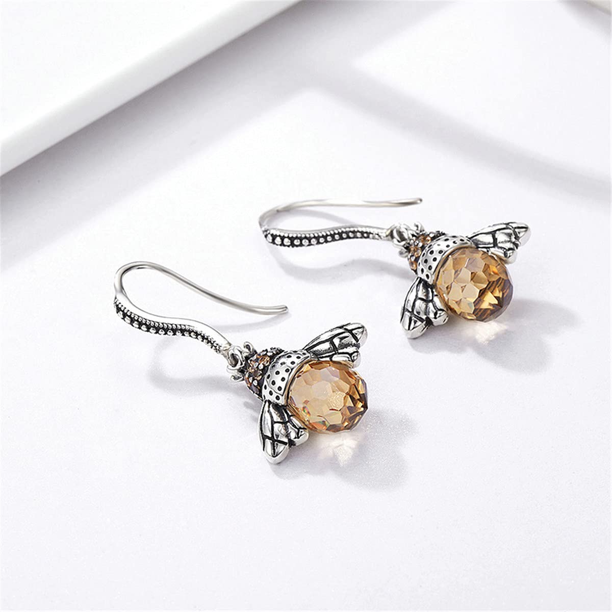 Bee Earrings for Women 925 Sterling Silver Honey Dancing Bee Dangle & Drop Earrings Bee Jewelry Gifts