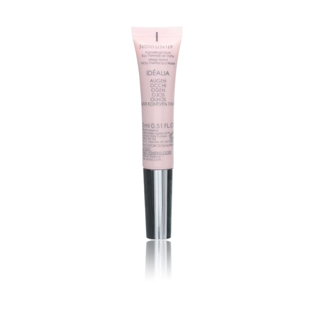 Vichy Idéalia Eye Cream with Caffeine & Vitamin C, Dark Circle Eye Serum Cream for Dark Circles & Fine Lines, Ophthalmologist Tested, 0.5 Fl Oz