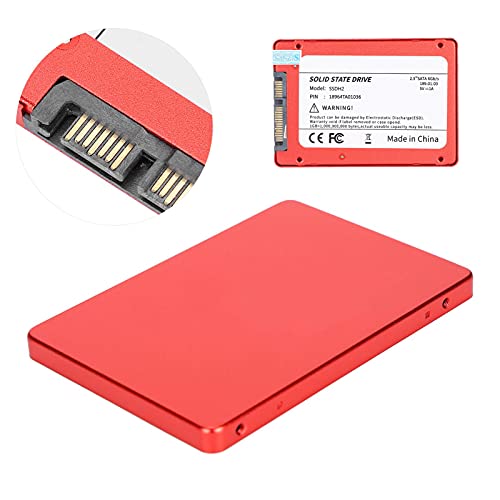Garsentx 2.5inch SSD Red High Speed Metal Hard Drive for Desktop Computer Laptops PC, Portable SSD 8GB-2TB External Solid State Drive, for Linux/WinXP/Win/7/8/10(32GB)