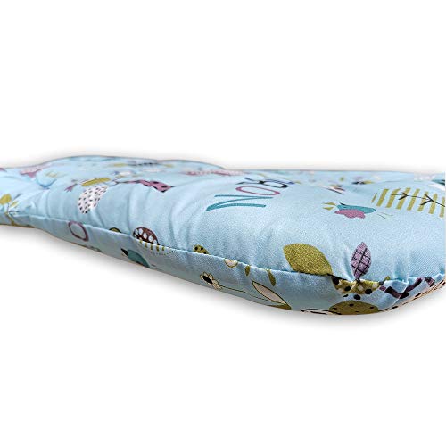 Kocpudu High Chair Cushion, Baby High Chair Cushion, Pad for High Chair, Soft and Comfortable, Lightweight and Breathable,Making The Baby More Comfortable (Jungle Animal Pattern on Blue Background)