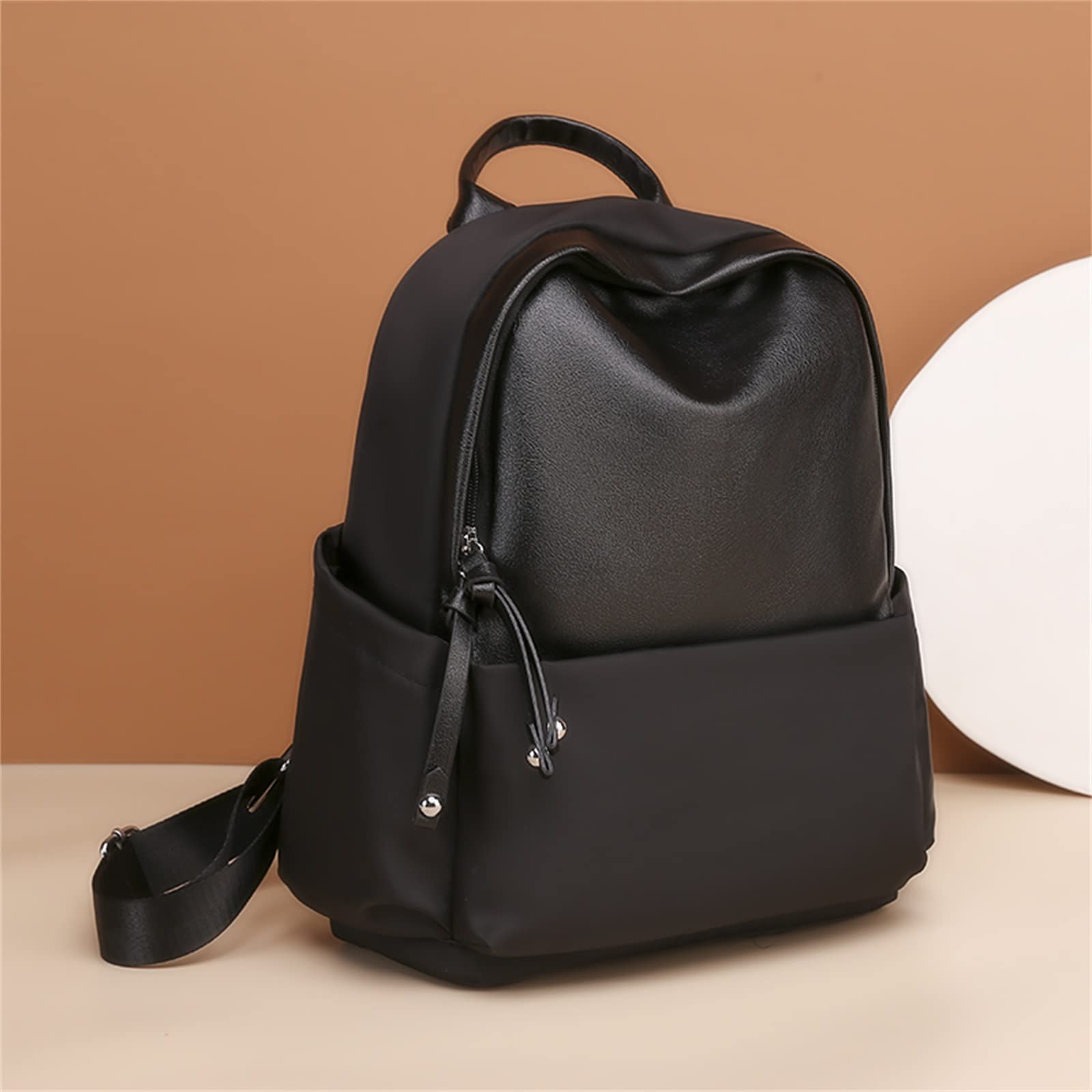 AuSion Leather Backpack Purse for Women Laptop Backpacks Travel Crossbody Bag