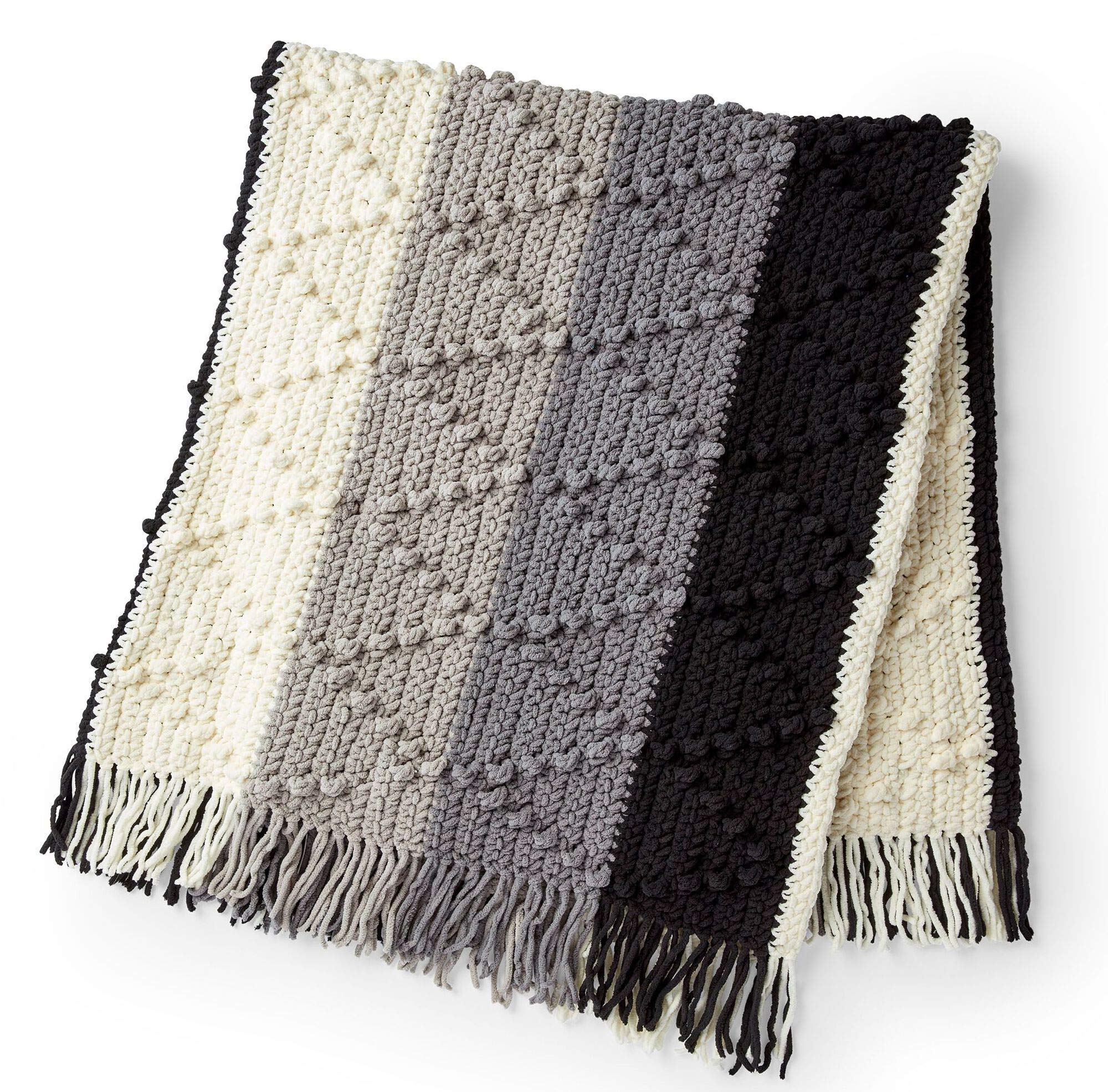 Bernat Blanket Yarn - Big Ball (10.5 oz) - 2 Pack with Pattern Cards in Color (Coal)