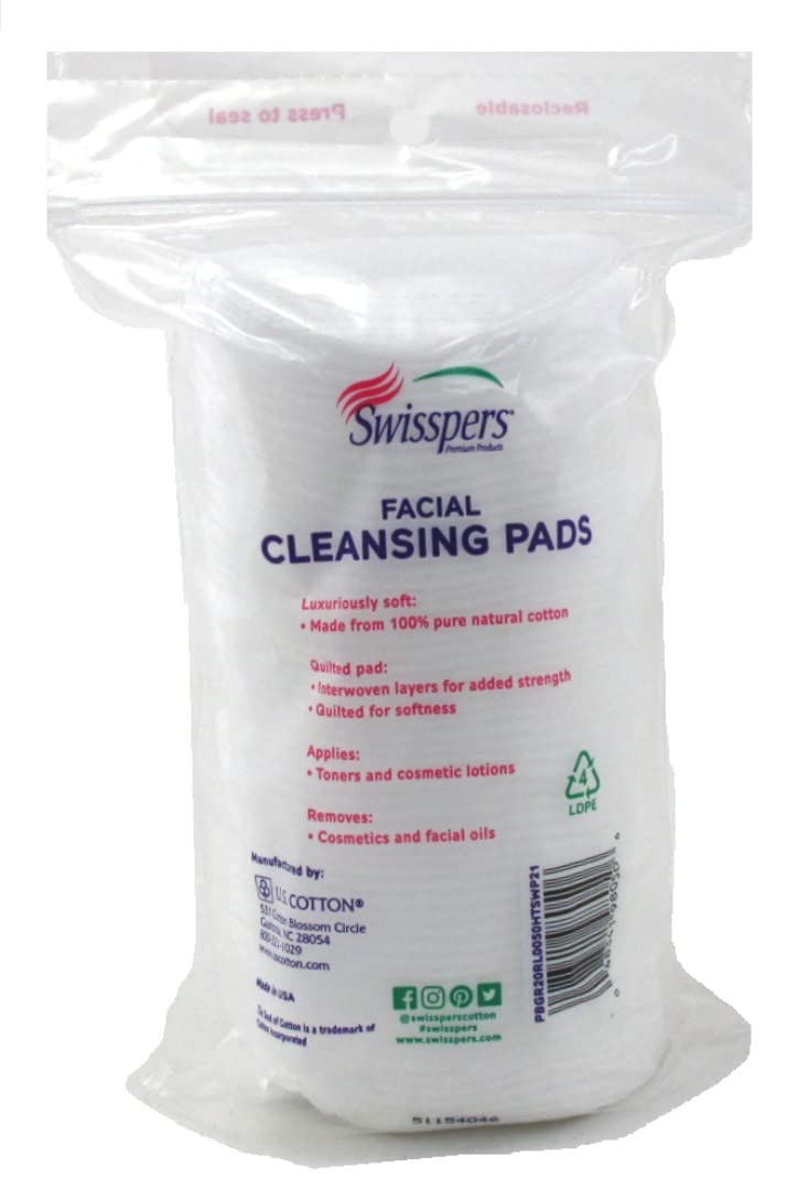Swisspers Facial Cleansing Pads 50 Count (3 Pack)
