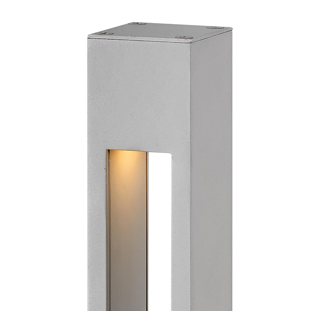 Hinkley Landscape Lighting Atlantis Bollard Landscape Path Light β Contemporary Landscape Lighting Illuminates Walkways for Increased Safety and Security, Square Mini, Titanium Finish