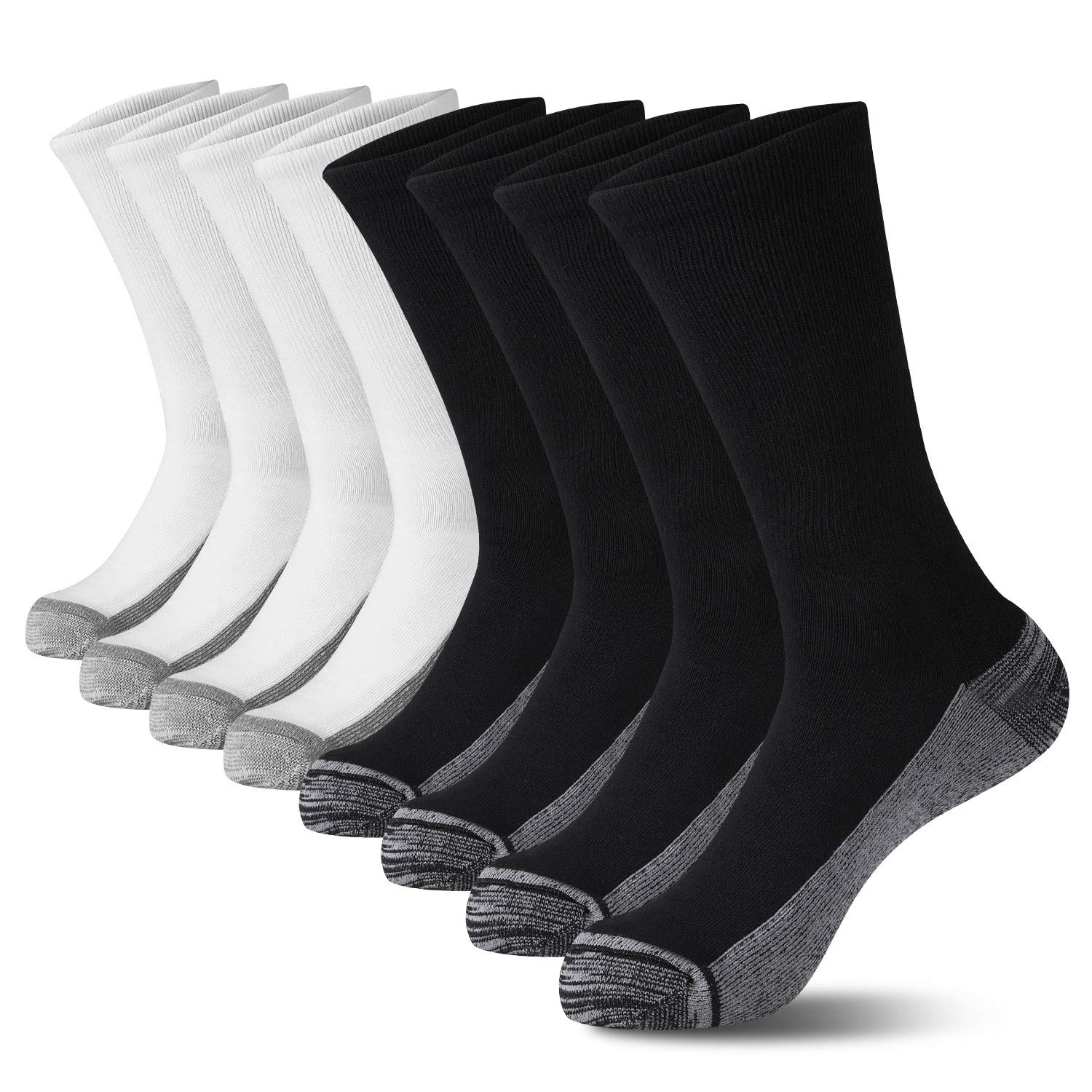 Bigfoot spider Mens Athletic Crew Socks 8 Pairs Heavy Duty Work Boot Socks Moisture Wicking Cushion Workout Running Socks
