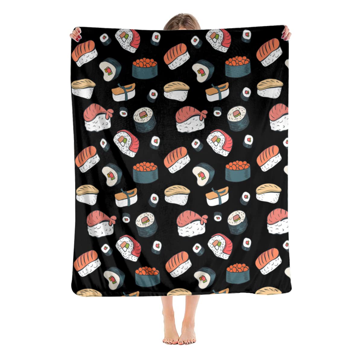 Sushi Throw Blanket Warm Ultra-Soft Micro Fleece Blanket for Bed Couch Living Room(Kids)