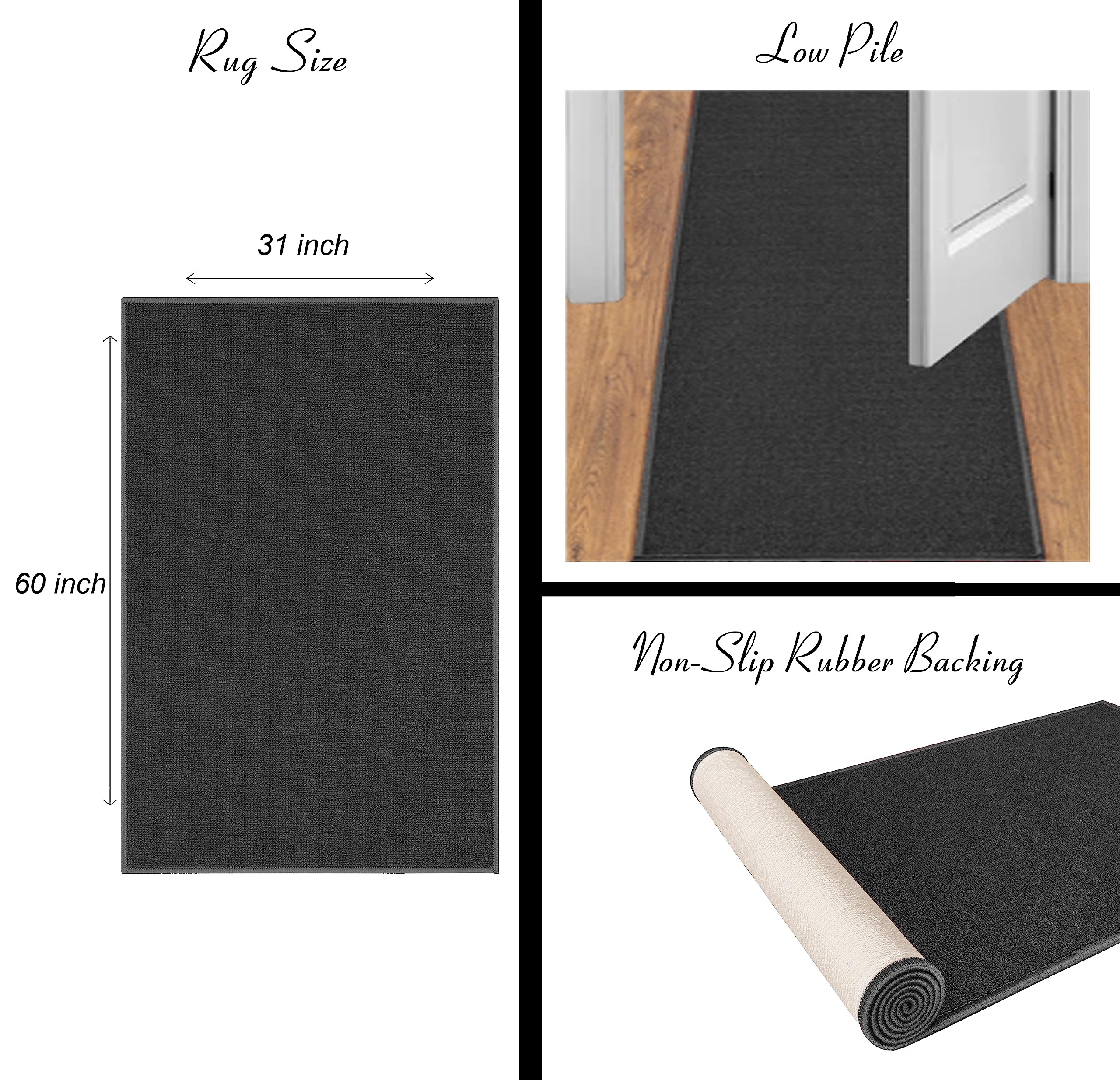 Machine Washable Educational Space Numbers Design Non-Slip Rubberback 5x7 Kid's Area Rug for Playroom, Kid's Room, Bedroom, 5' x 6'6", Navy