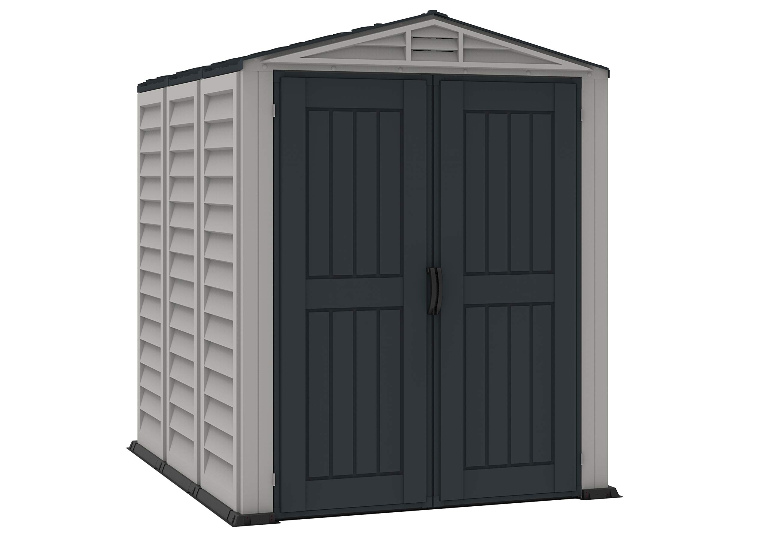 Duramax 35825 Yardmate Plus Outdoor Vinyl Storage Shed, Adobe/Grey
