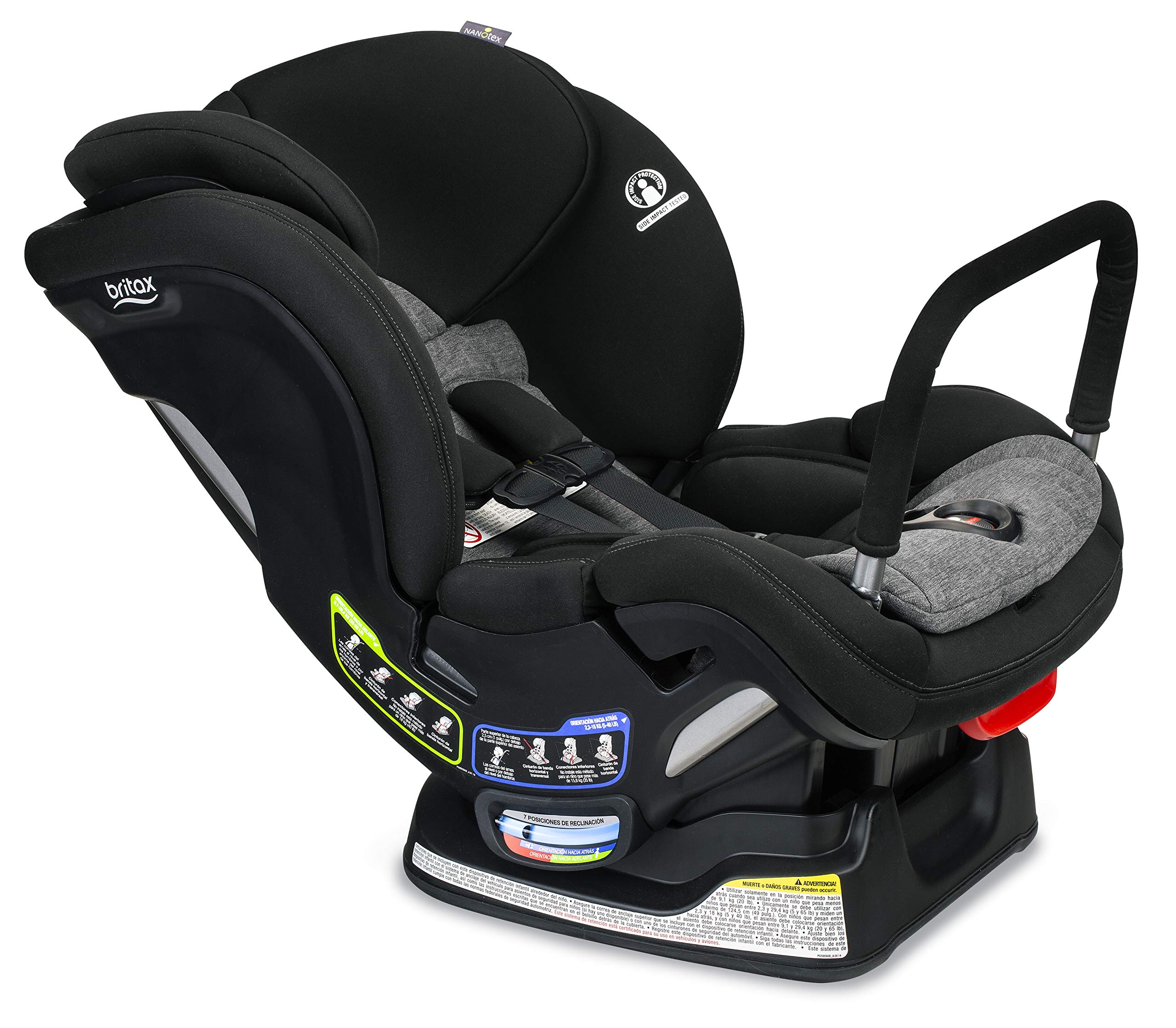 Britax Boulevard ClickTight Anti-Rebound Bar Convertible Car Seat, StayClean Grey - Stain, Moisture & Odor Resistant Fabric